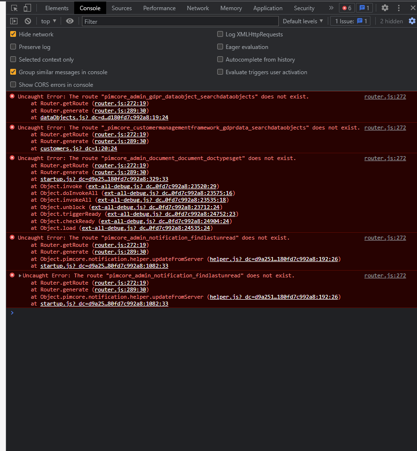 [Bug]: Loading problem, potentially FOSjJsRouting · Issue #12165 · pimcore/pimcore · GitHub