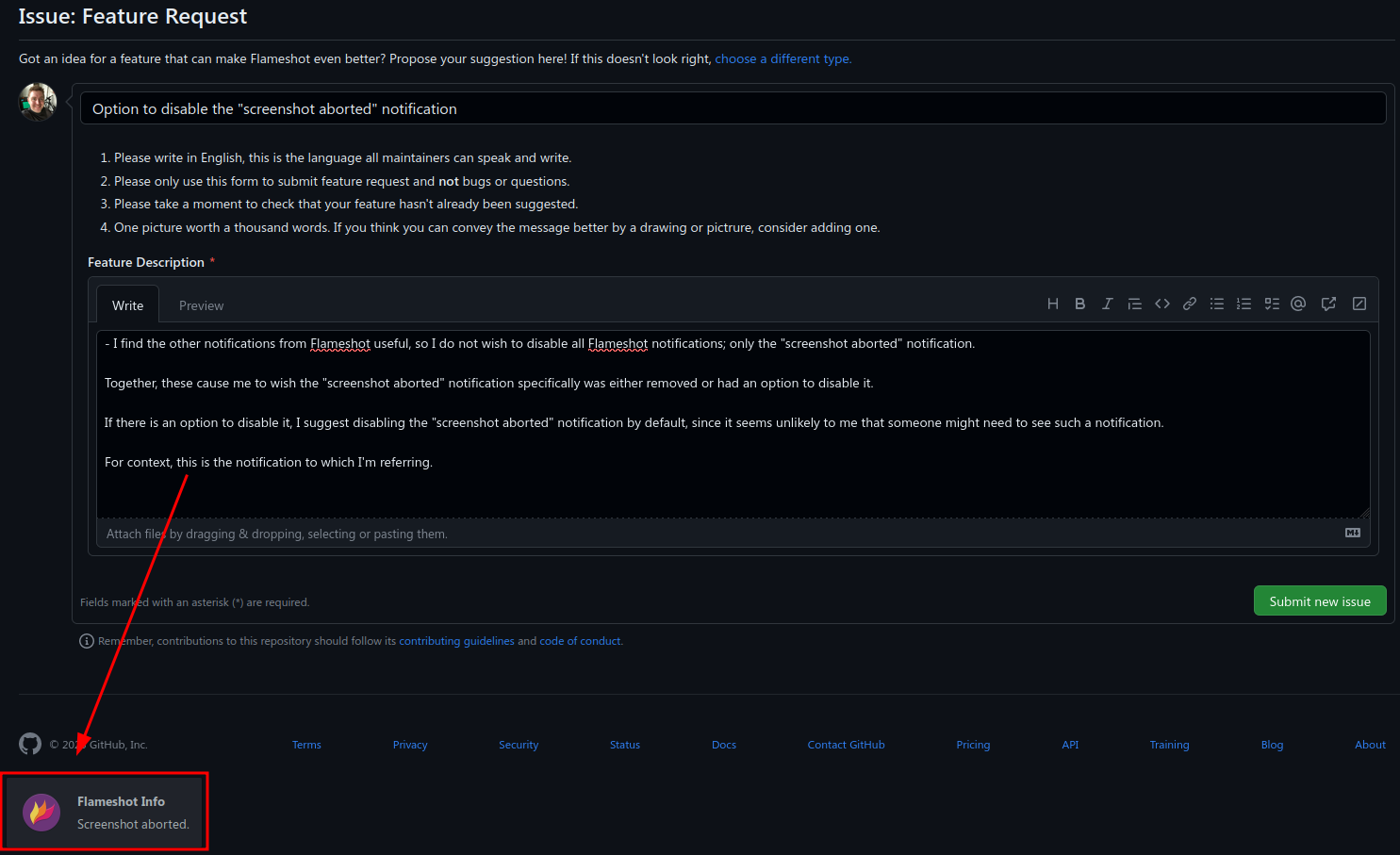 Option to disable the "screenshot aborted" notification · Issue #3287 · flameshot-org/flameshot ...