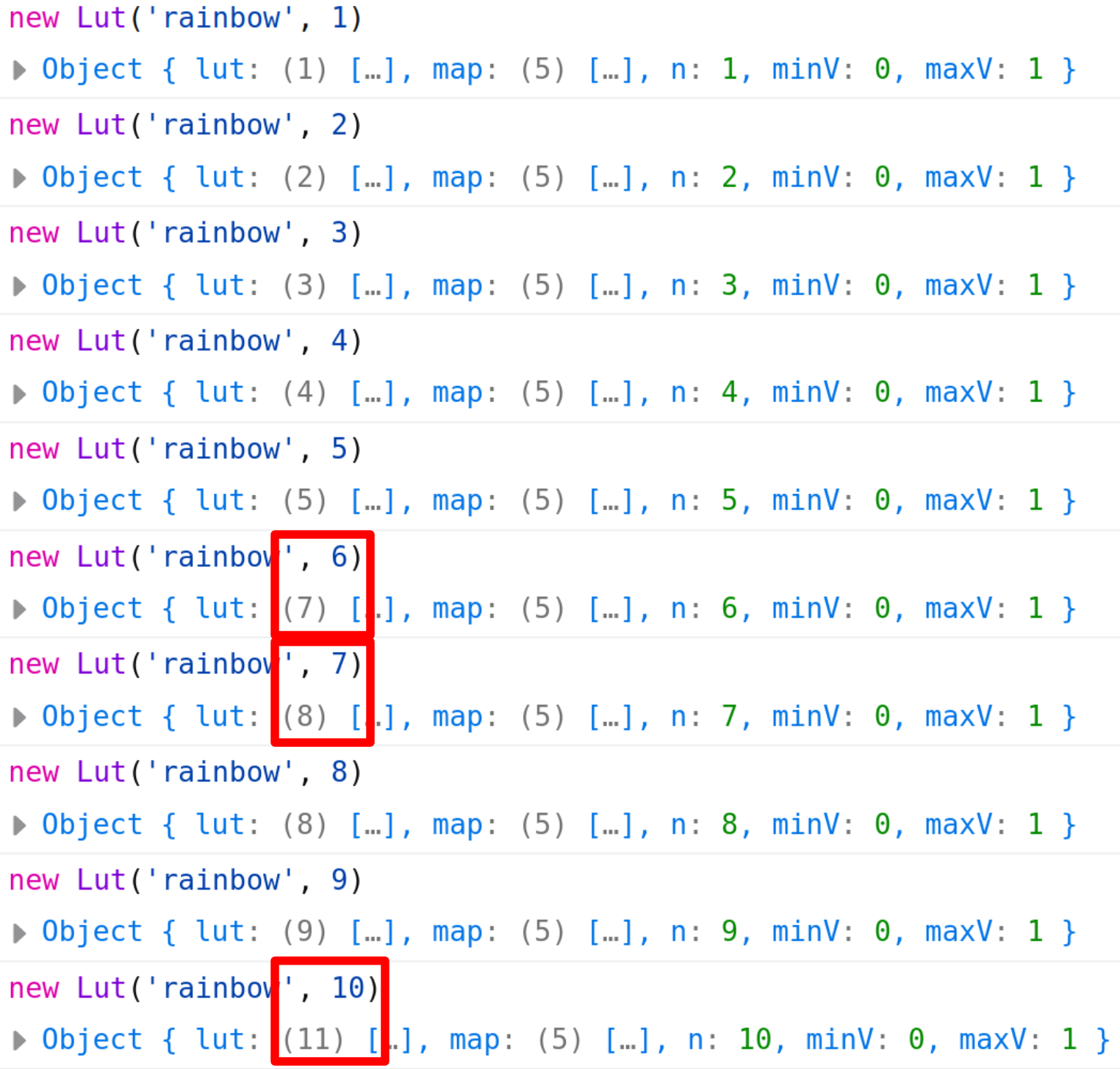 Lookup Table's Lut.getColor() should use Math.floor instead of Math ...