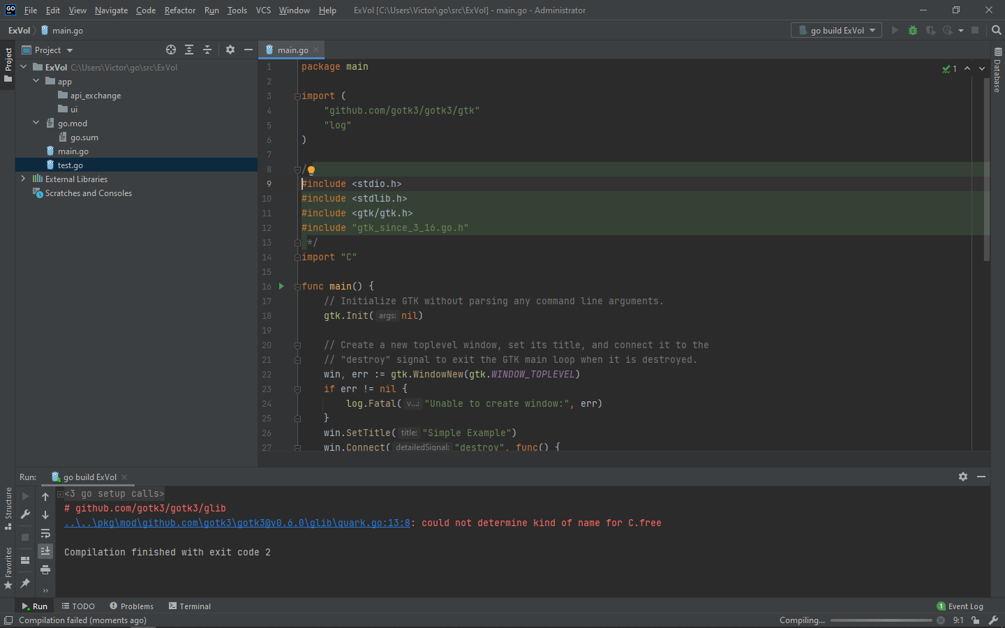 Could not determine kind of name for C.free · Issue #789 · gotk3/gotk3 · GitHub