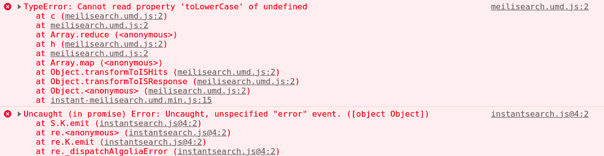 TypeError: Cannot read property 'toLowerCase' of undefined · Issue #404 · meilisearch ...