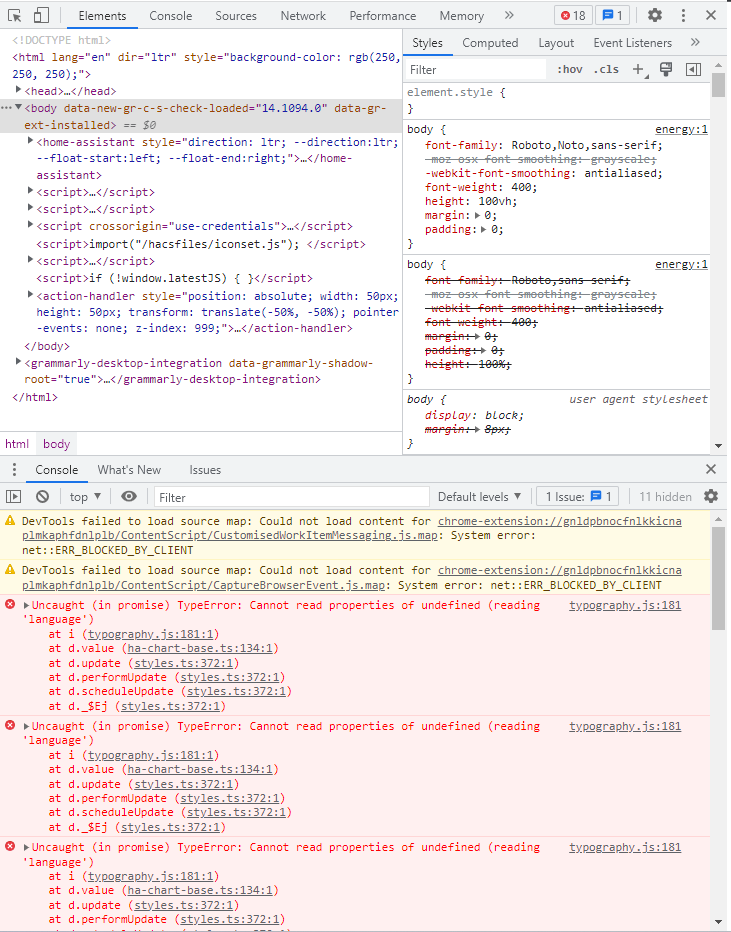 Energy Dashboard Some parts are not displaying correctly - missing data · Issue #15236 · home ...