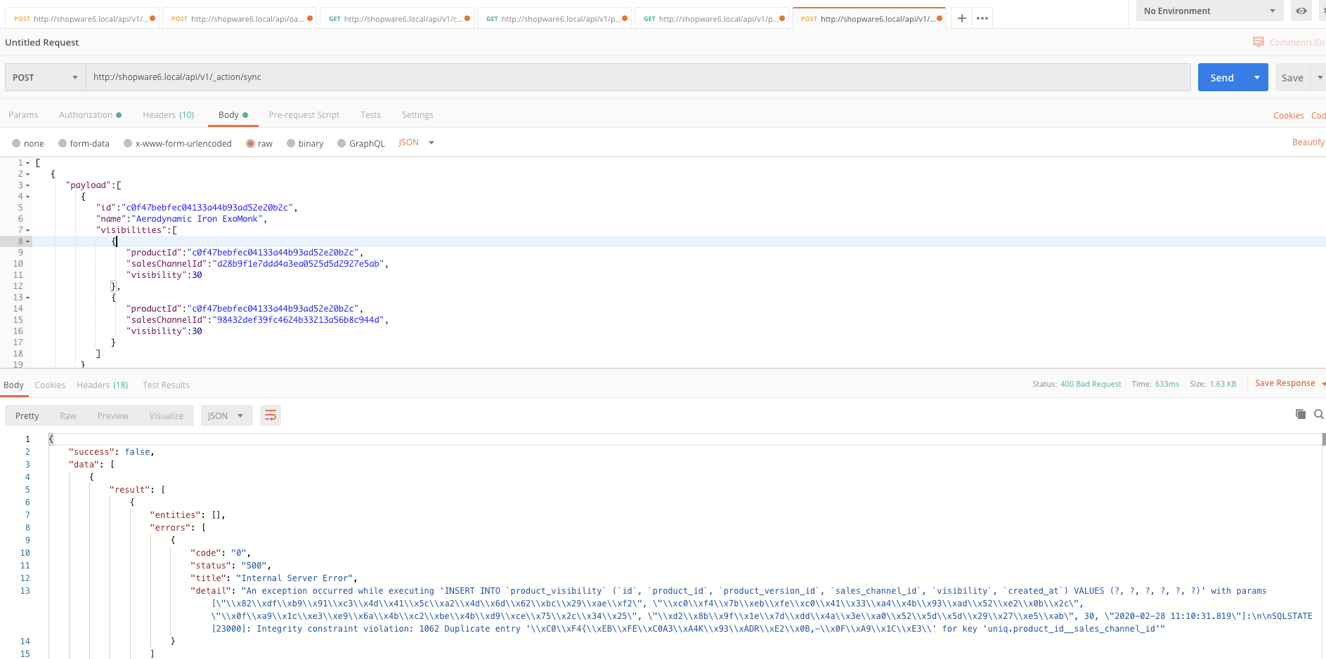 Syncapi fatal error if visibilities already present · Issue #595 · shopware/shopware · GitHub