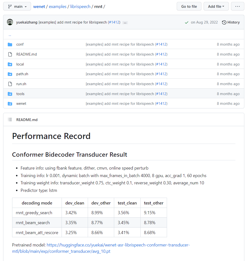 Experiment Environment · Issue #1829 · wenet-e2e/wenet · GitHub