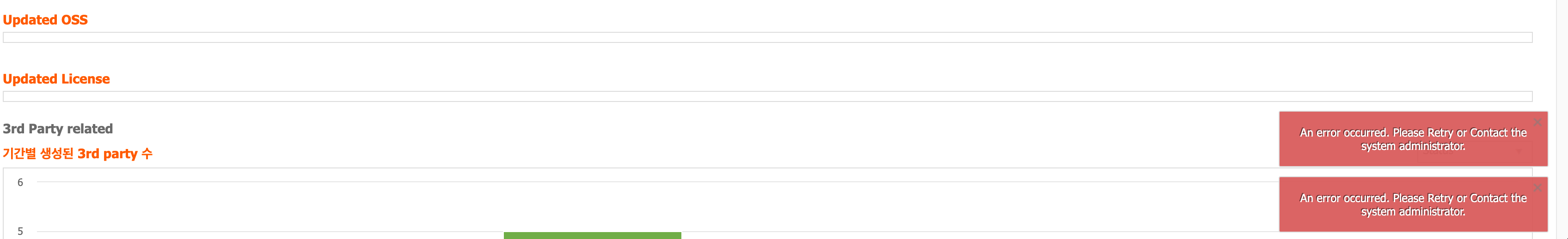 statistics menu - An error occurred on updated oss, updated license · Issue #743 · fosslight ...