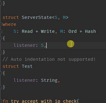 Auto indent insertion for struct is not working properly · Issue #7319 ...
