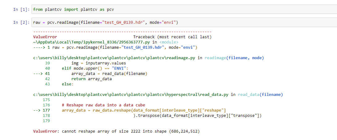 Error reading Hyperspectral Image · Issue #839 · danforthcenter/plantcv · GitHub