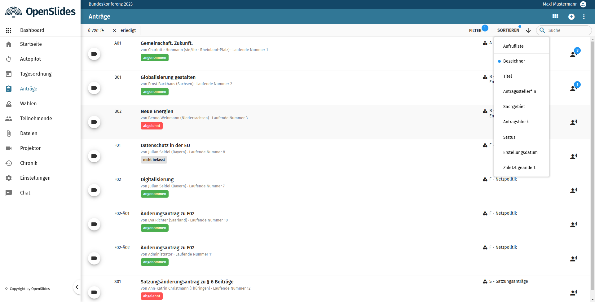 Save sort order only on change · Issue #2166 · OpenSlides/openslides-client · GitHub