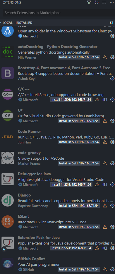 Some remote Extensions uninstalling after a while · Issue #178273 · microsoft/vscode · GitHub