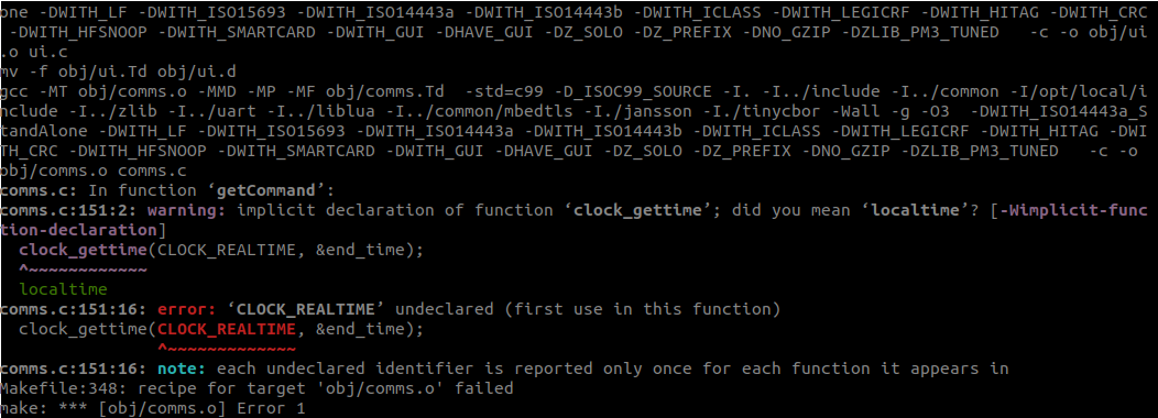 proxmark on ubuntu 18.04 64bit error by CLOCK_REALTIME · Issue #924 · Proxmark/proxmark3 · GitHub