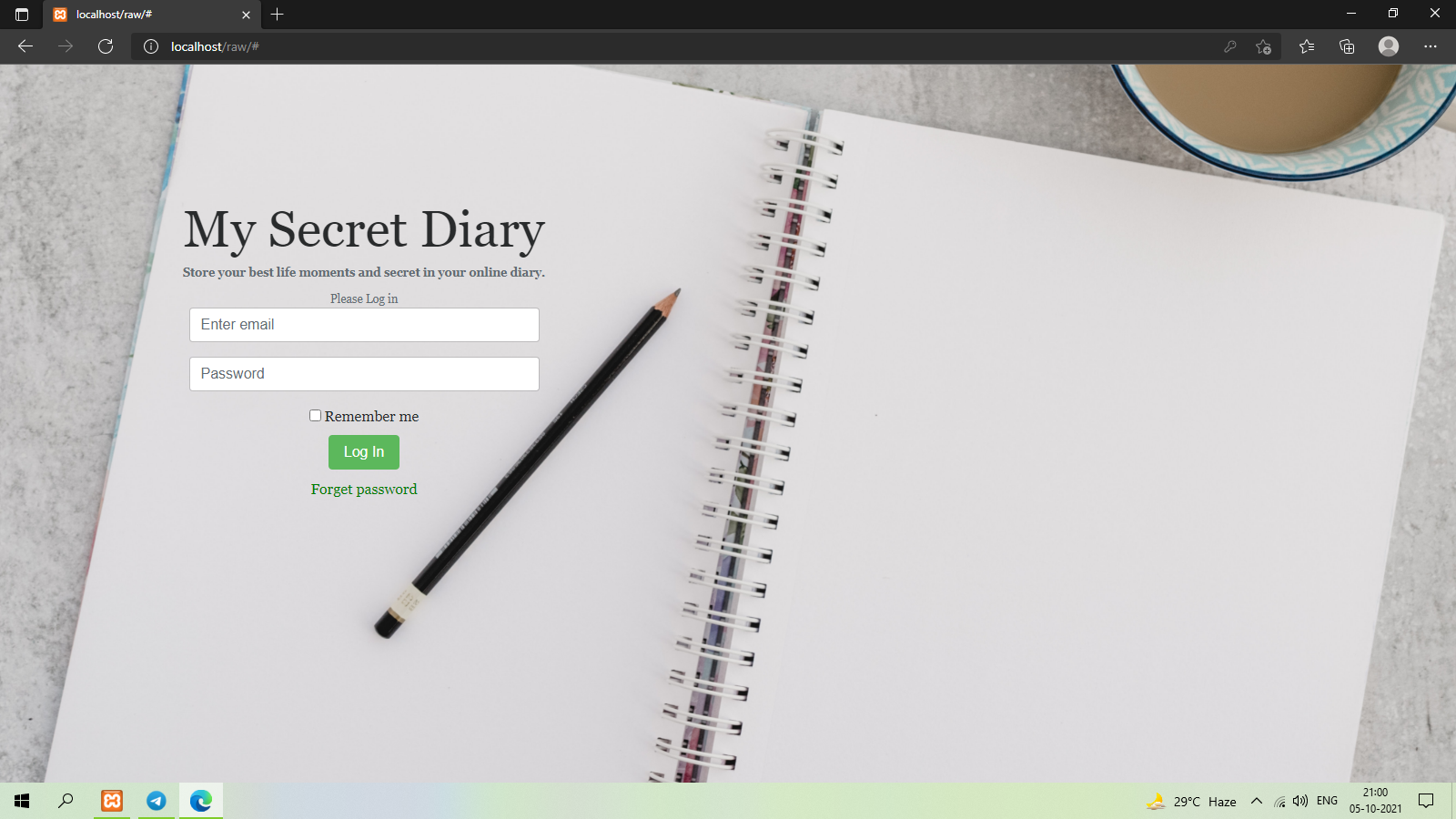 GitHub - shruti-UGI/Secret-Diary: Secretly store your thoughts without using pen.