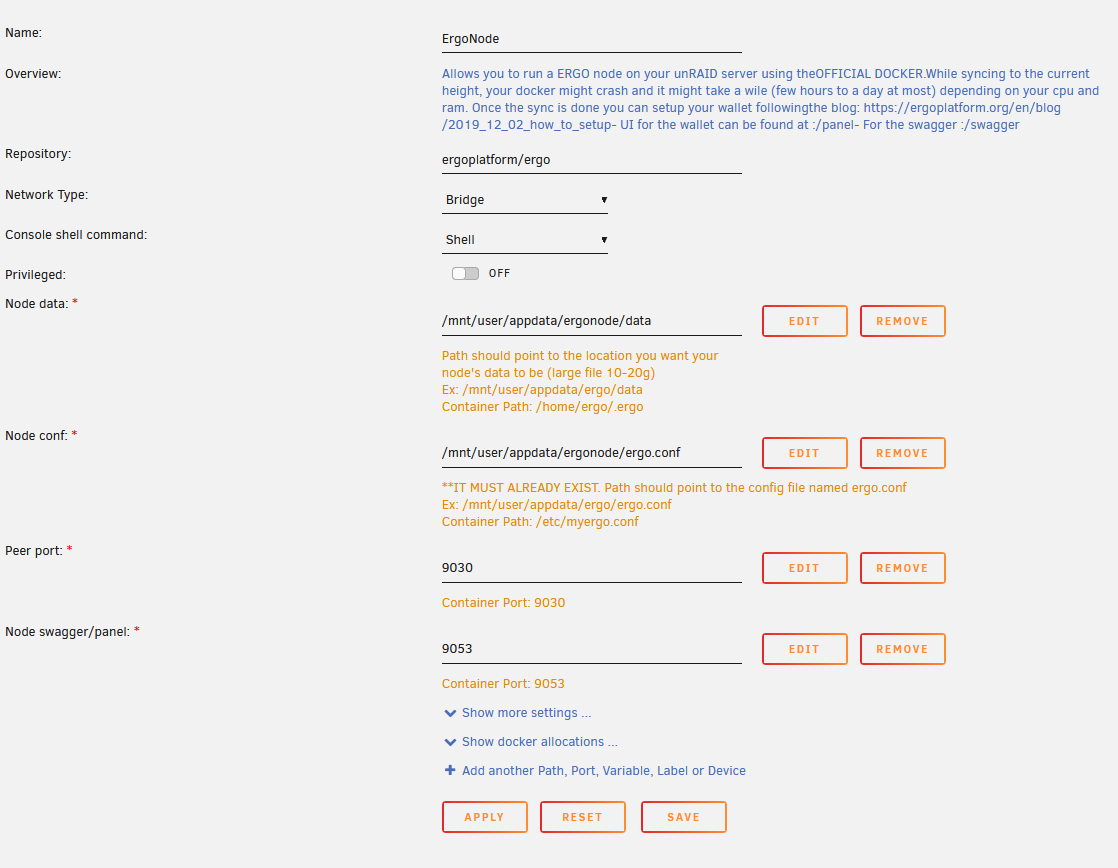 GitHub - JulienPlomteux/Unraid-ErgoNode: Allows you to run a ERGO node on your unRAID server ...