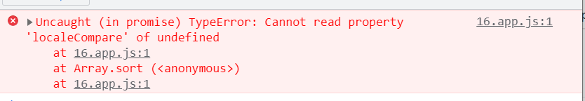 Uncaught (in promise) TypeError: Cannot read property 'localeCompare ...