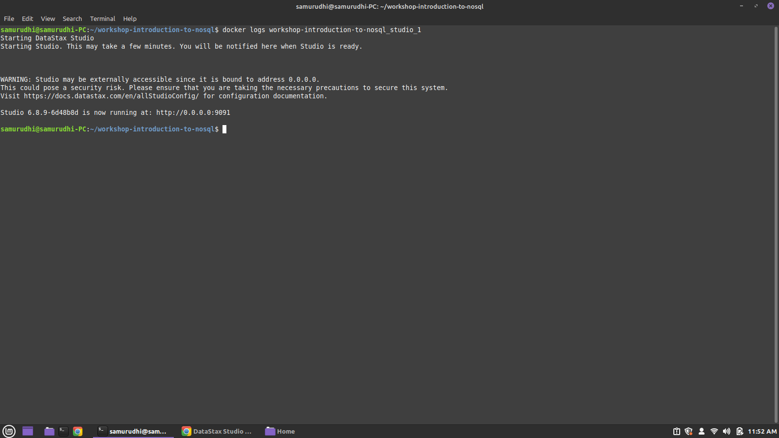 Hw Dhinesh Sundararaj · Issue 6 · Datastaxdevsworkshop Introduction To Nosql · Github