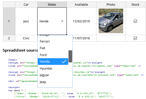 Bug: Dropdown not working properly in Firefox · Issue #1163 · jspreadsheet/ce · GitHub