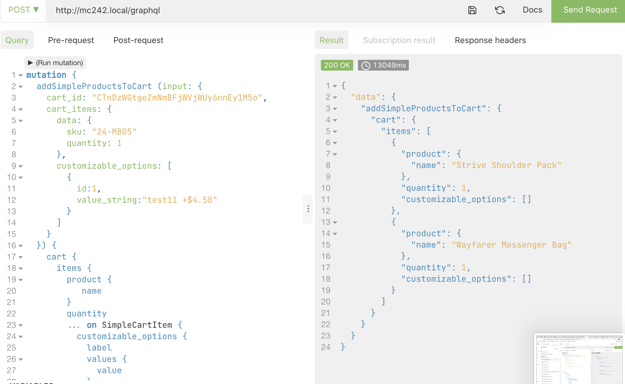 Graphql error for addSimpleProductsToCart request · Issue #30652 · magento/magento2 · GitHub