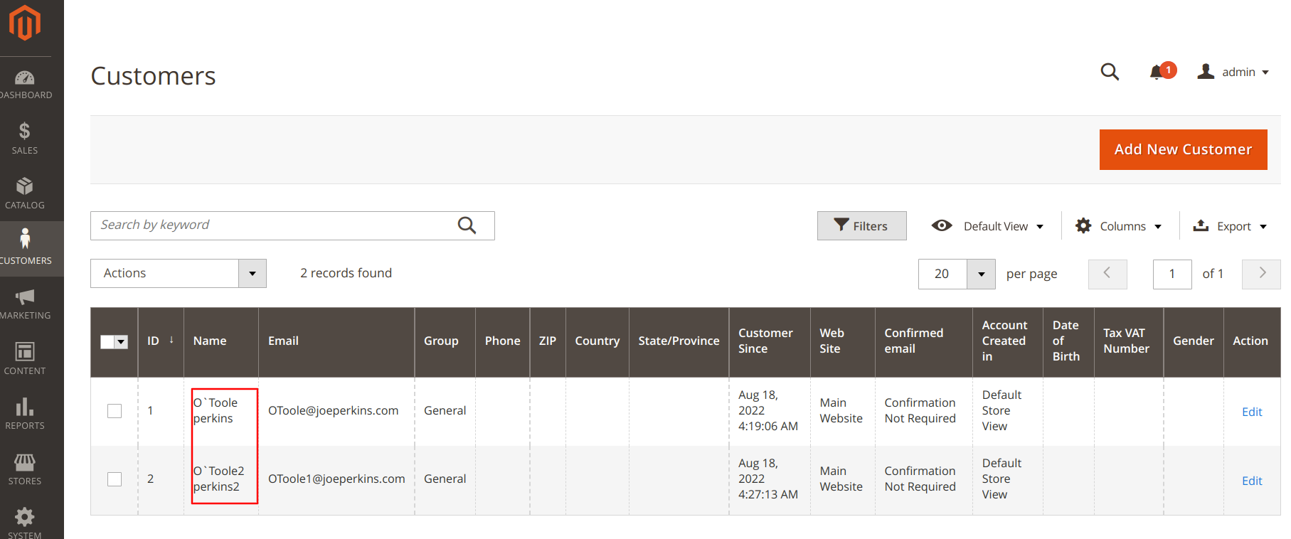 Grave Accent Character ` Cannot Be Used For Customers Name · Issue 35951 · Magentomagento2