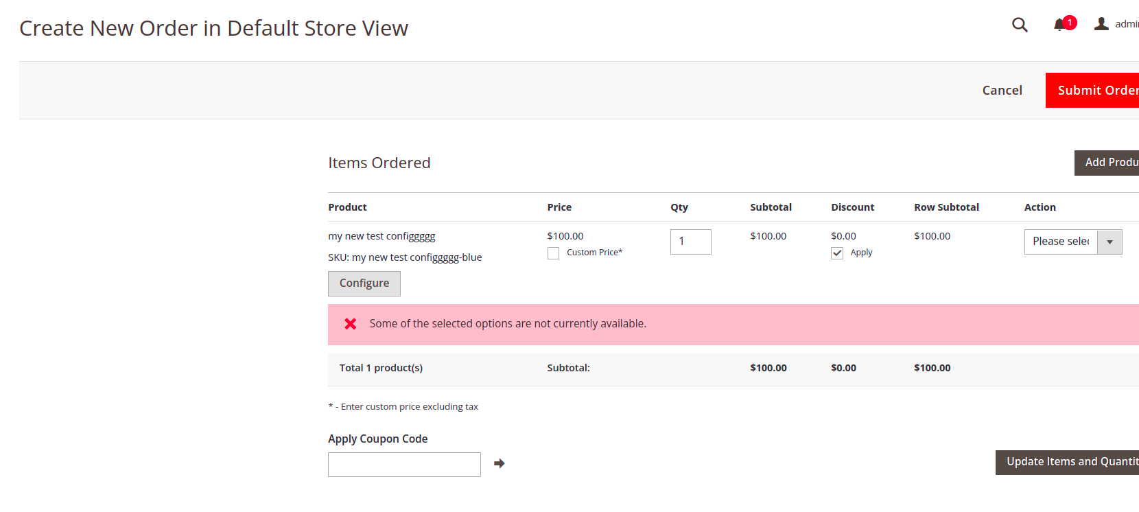 Imposible to reorder configurable products with optional custom options ...