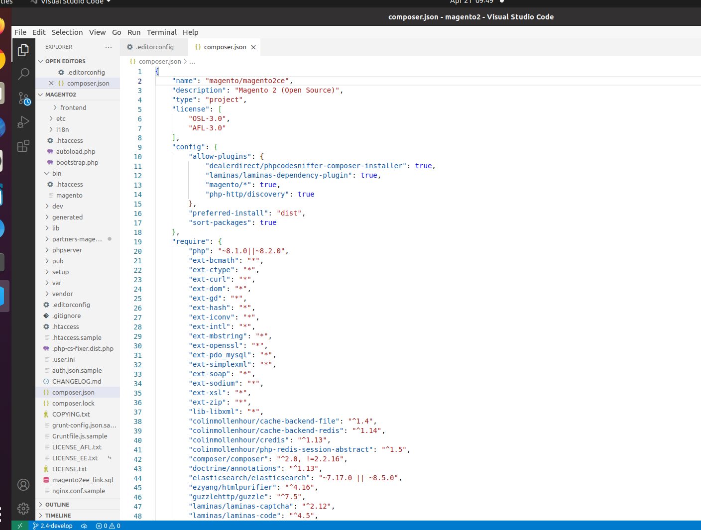 Space in editorconfig syntax breaks rule for [{composer,auth}.json] · Issue #37394 · magento ...