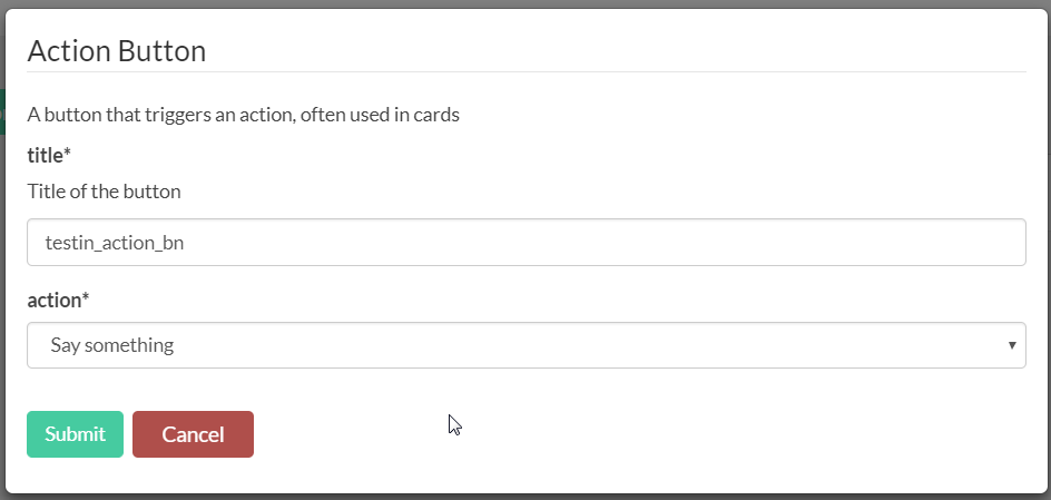 Action button not rendering URL and 'Say Something' not working as expected · Issue #448 ...
