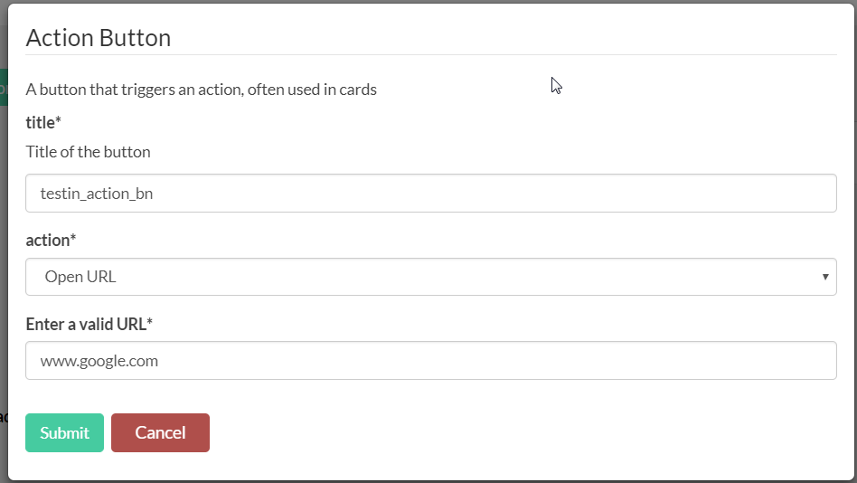 Action button not rendering URL and 'Say Something' not working as expected · Issue #448 ...