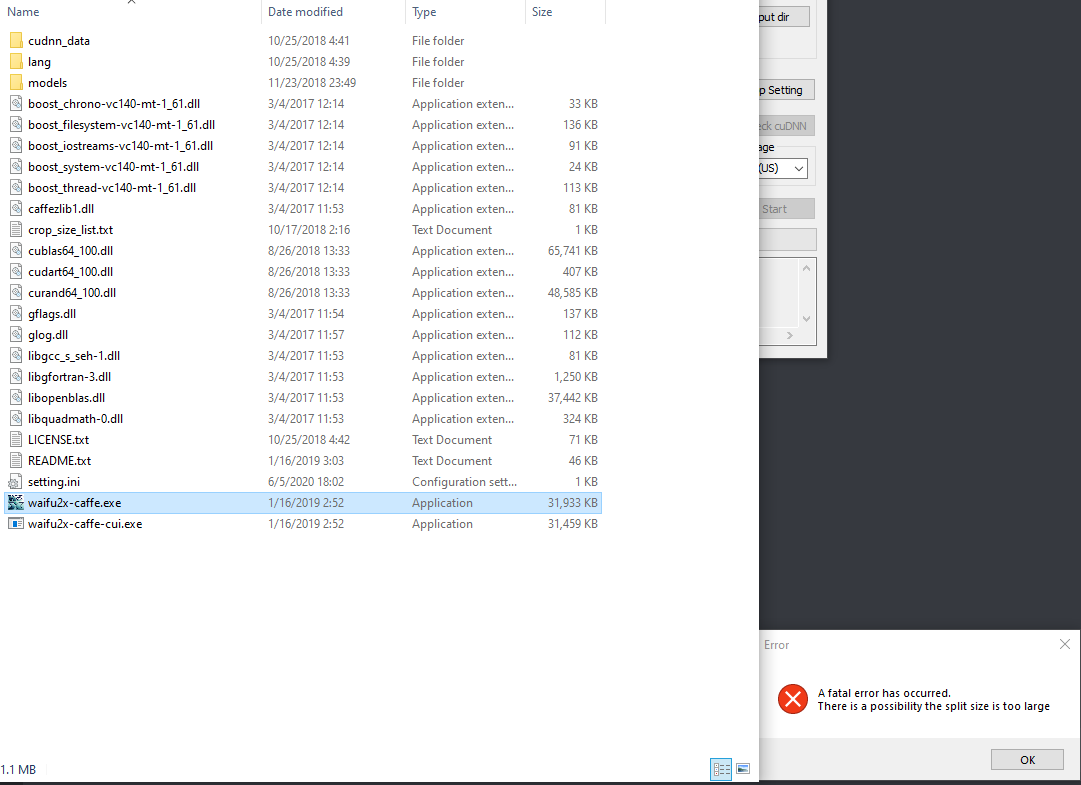Fatal Error has occured, possibility split size is too large · Issue #348 · nagadomi/waifu2x ...