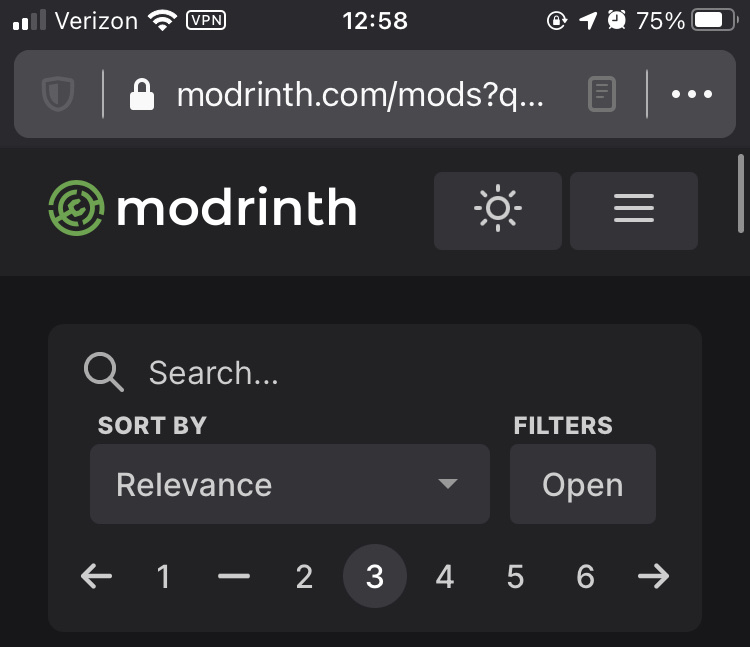 Page selectors become a bit strange with 6 pages · Issue #2006 · modrinth/code · GitHub