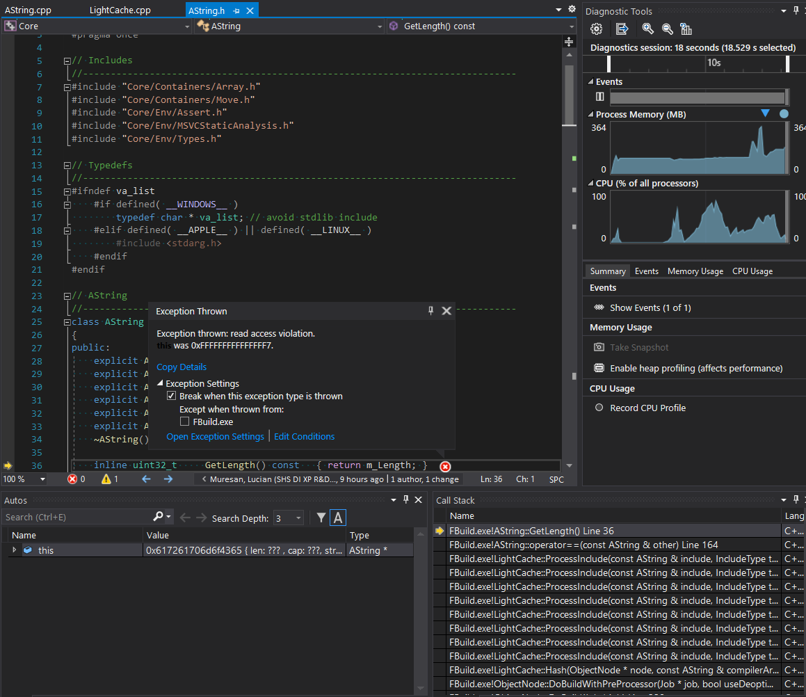 LightCache crashes with read access violation exception · Issue #728 · fastbuild/fastbuild · GitHub
