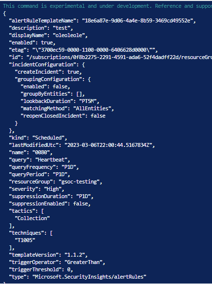 Azure CLI [az sentinel alert-rule create] COMMAND error (issue with entity mappings) · Issue ...