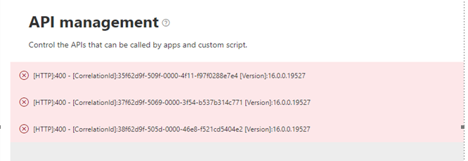 getting HTTP 400 Correlation ID error when you approve Graph API ...