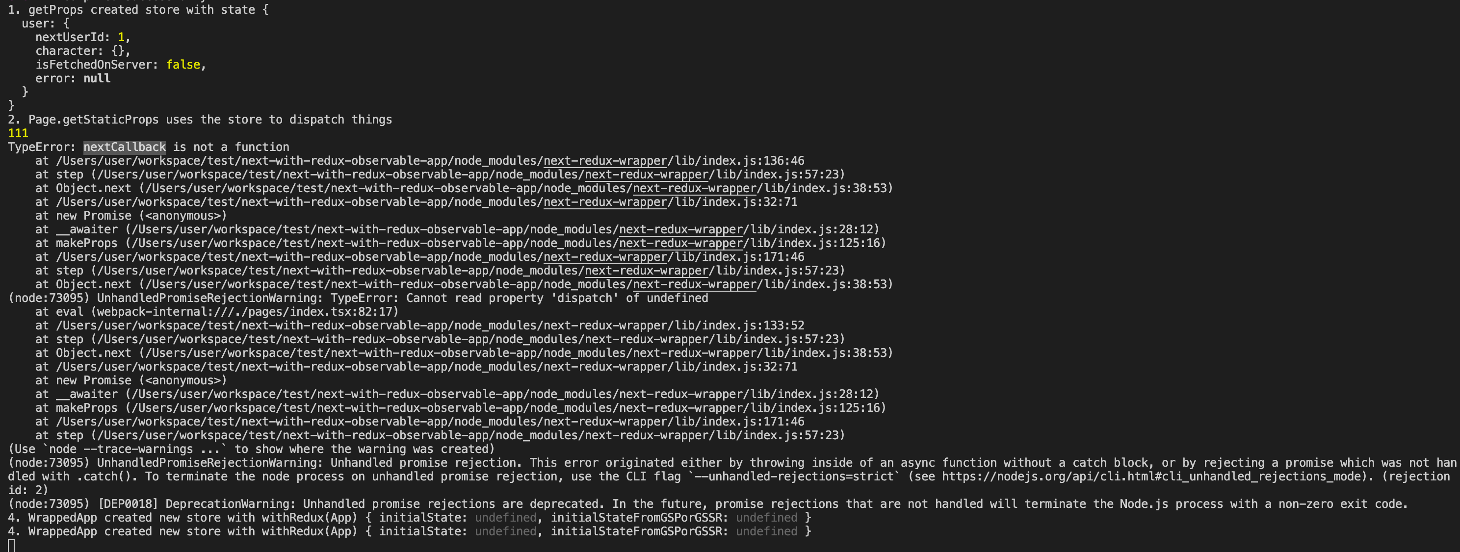 Getstaticprops Getserversideprops Not Currently Work With Redux Observable · Issue 307