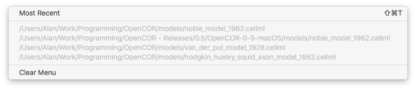 Core plugin: menu items for recent files in the File | Reopen menu may temporarily appear ...
