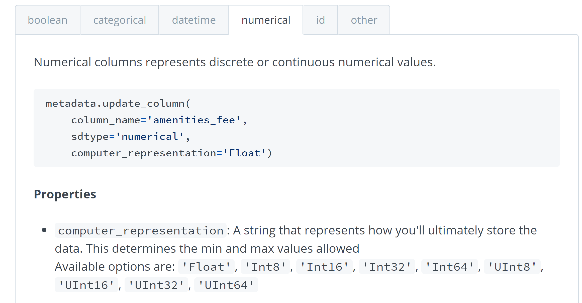 How can I annotate integer columns rather than numerical · Issue #1460 · sdv-dev/SDV · GitHub