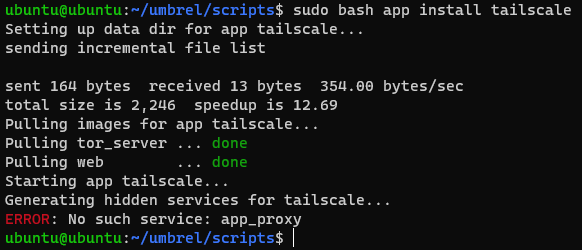 Tailscale will not install · Issue #1474 · getumbrel/umbrel · GitHub