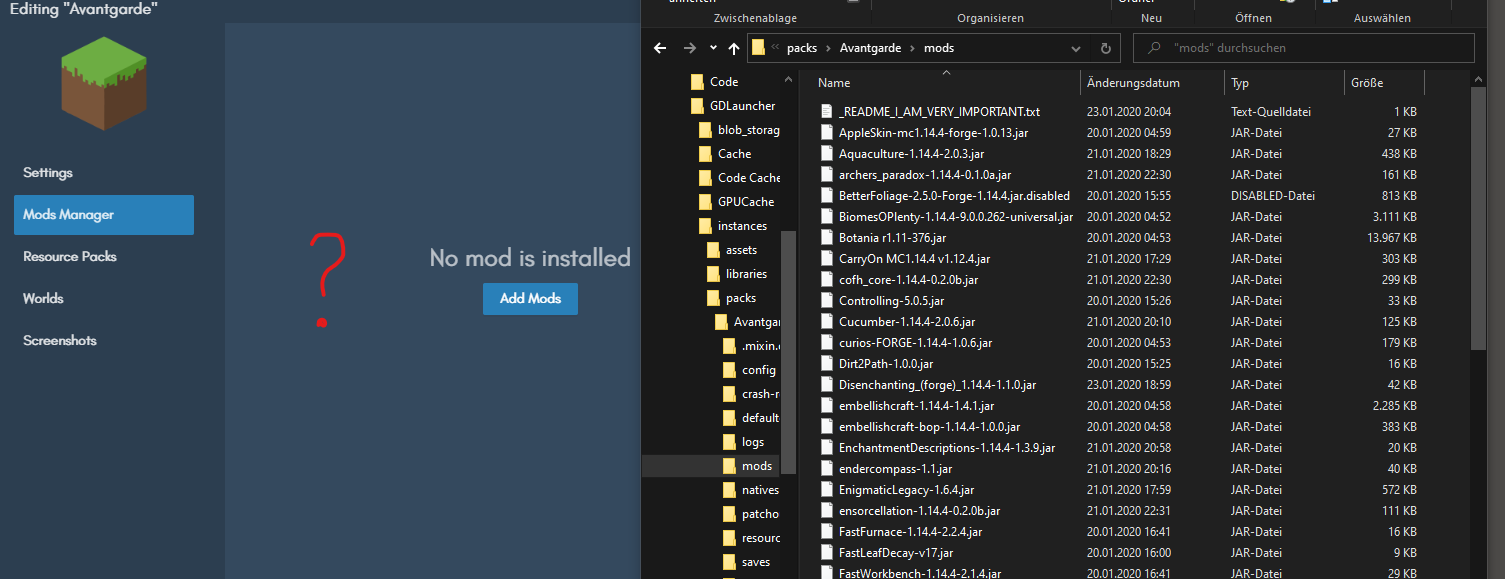 Updating Forge deletes the Mod List in 'Mods Manager' AND deletes 'Java ...