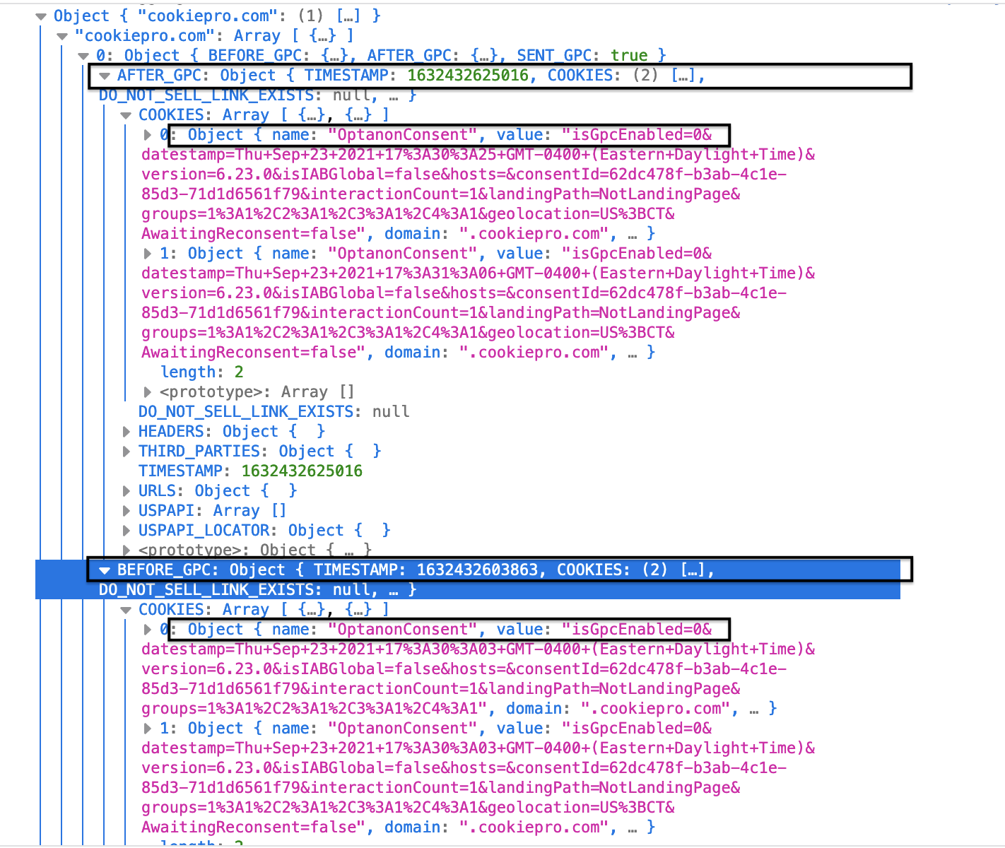Implement functionality to detect the OneTrust OptanonConsent cookie ...