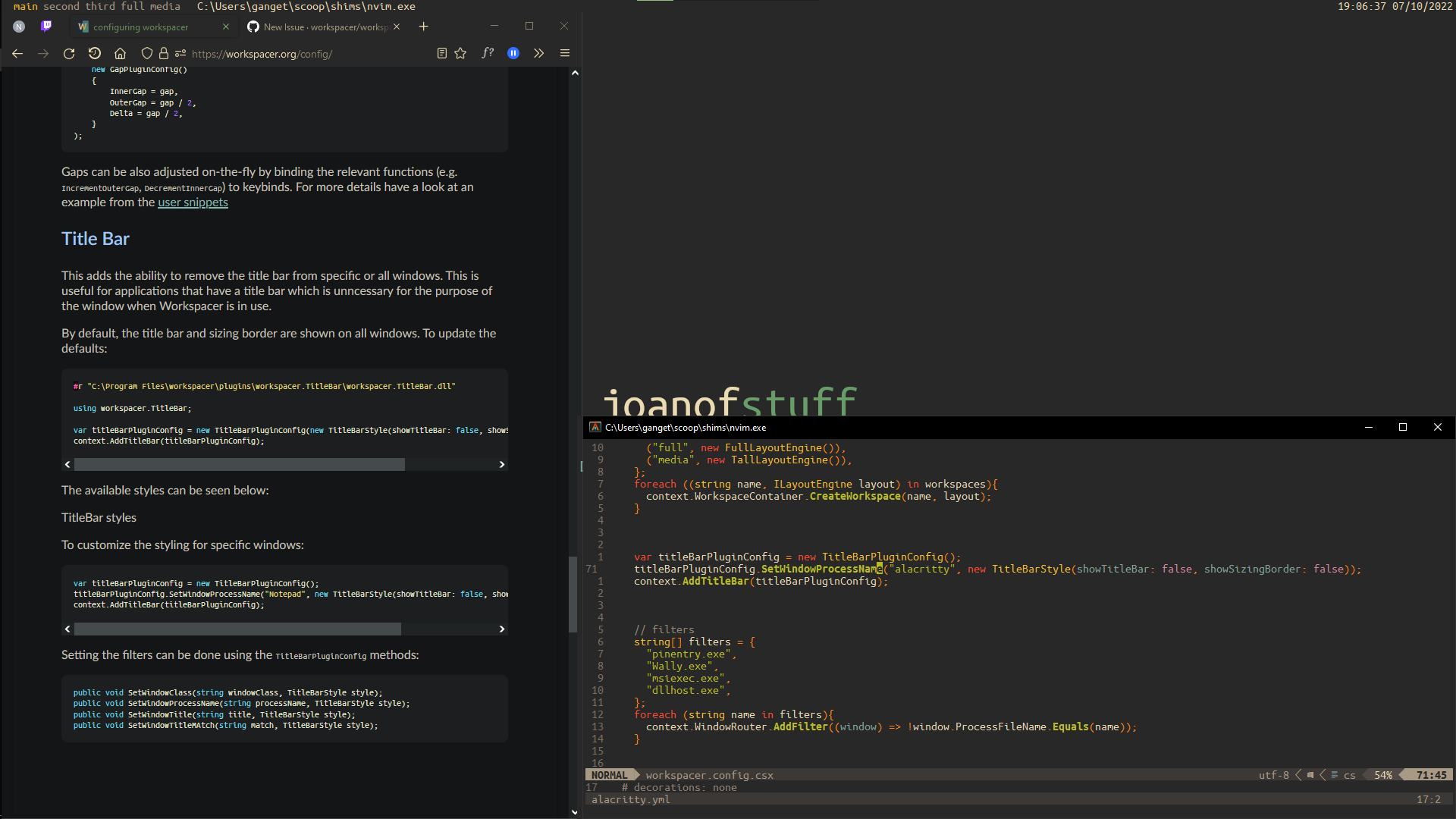 Windows with titlebar removed with TitleBar plugin break the layout · Issue #374 · workspacer ...