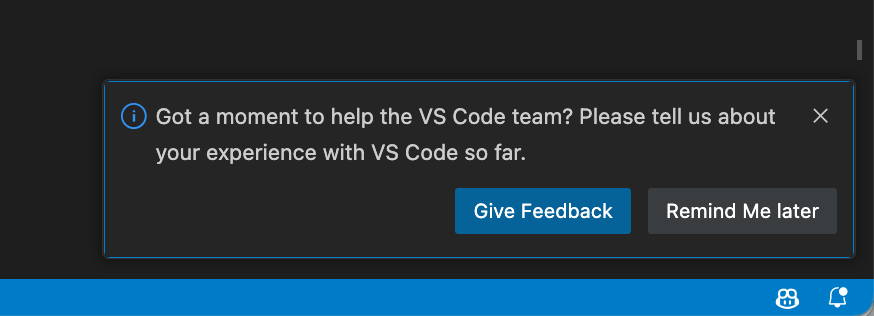 feedback popup is missing gear to select "Don't show again" · Issue ...