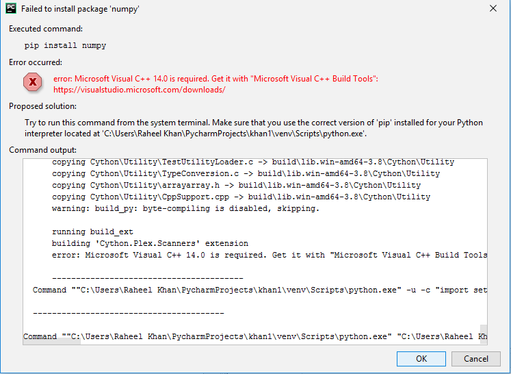 Error Microsoft Visual C 140 Is Required Get It With Microsoft Visual C Build Tools 2429