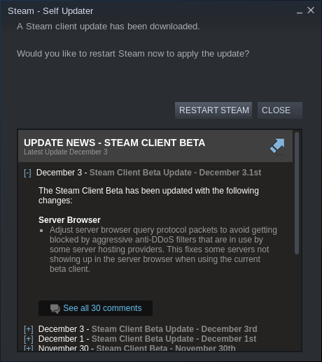 Steam update changelog is black until you click on it · Issue #6451 · ValveSoftware/steam-for ...