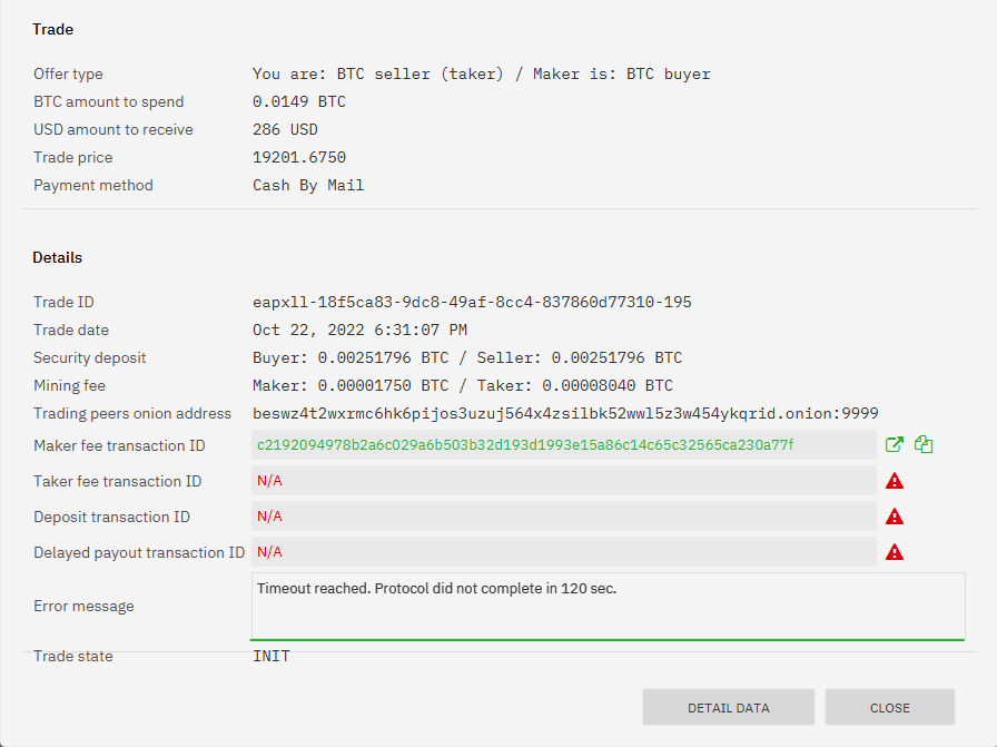 Fee reimbursement for trade eapxll · Issue #1166 · bisq-network/support · GitHub