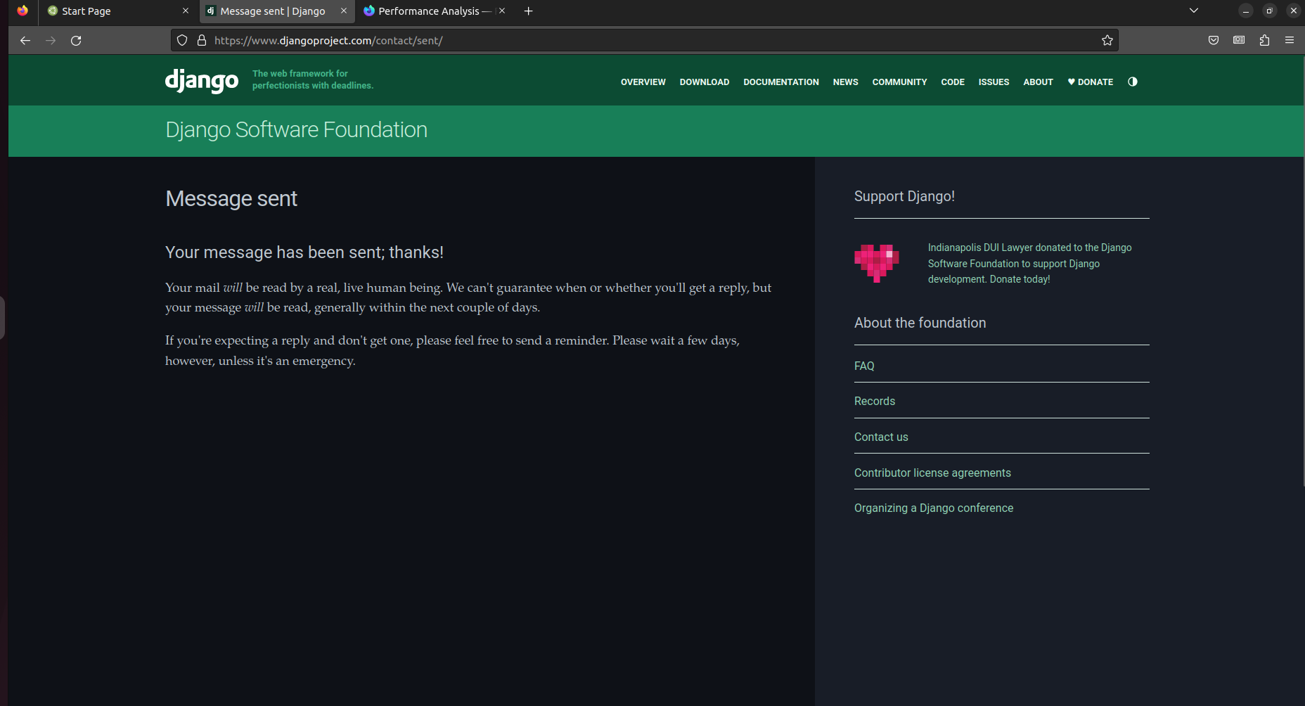 contact form does not appear to work · Issue #1327 · django/djangoproject.com · GitHub