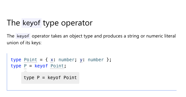 Docs: A popover of Type is incorrect in Keyof Type Operator. · Issue ...