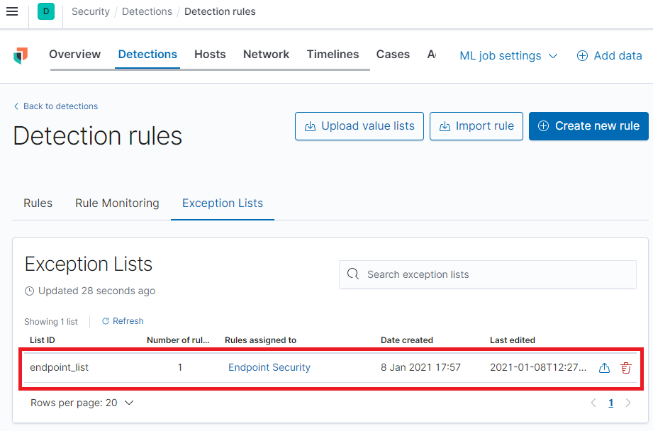 [Security Solution] Default endpoint exception is not deleted from UI ...