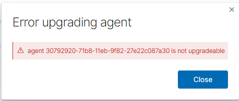 The 'Upgrade agent' option should be disabled if the agent is not ...