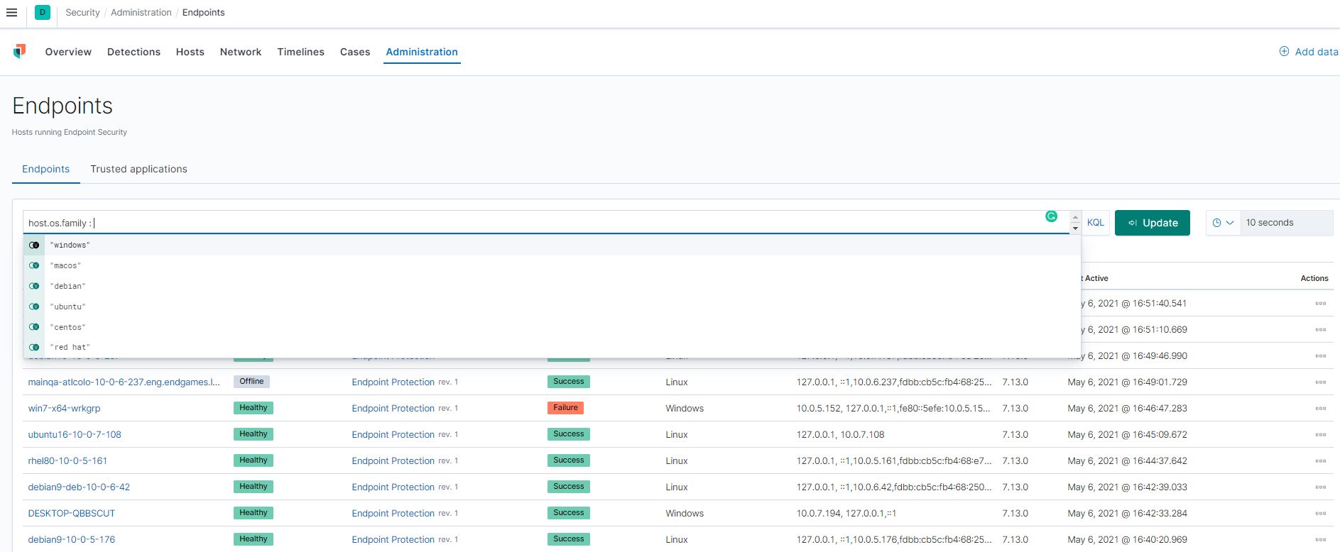 [Security Solution] The OS.family is shown as Linux under the Endpoints ...