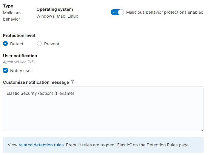 [Security Solution] Description for the Malicious Behavior Alert is not ...