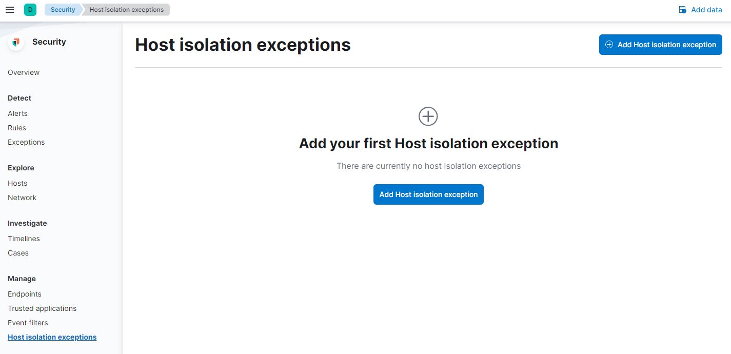 [Security Solution] No description for host Isolation exception list tab · Issue #116081 ...