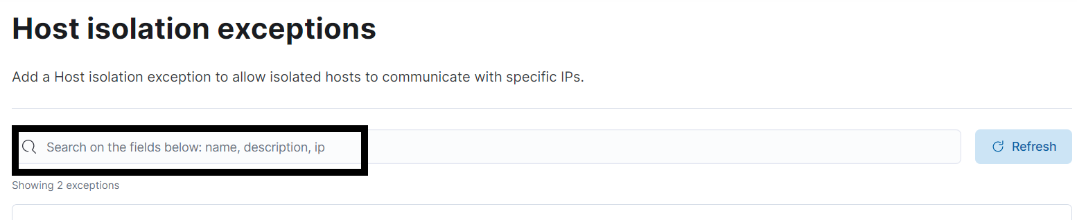 [Security Solution] Placeholders for search bar are different under policy for Host Isolation ...